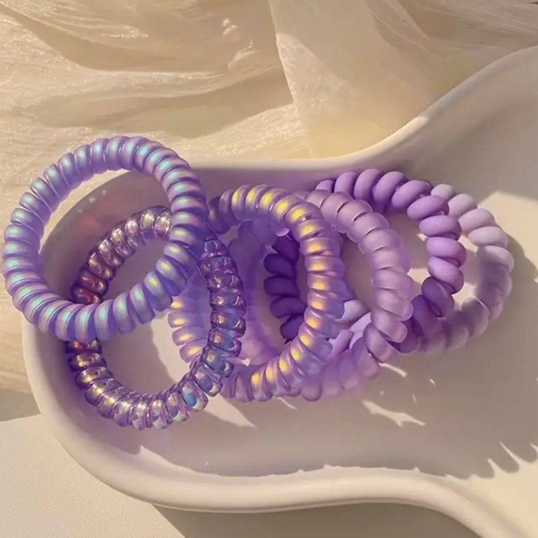 Purple Helix Spiral Hair Ties - Etsy