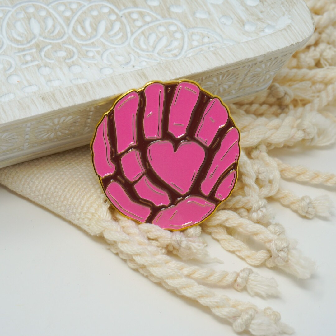 Concha Amor Enamel Pin, Concha Pins, Sweet Bread, Mexican Sweets, Pin ...