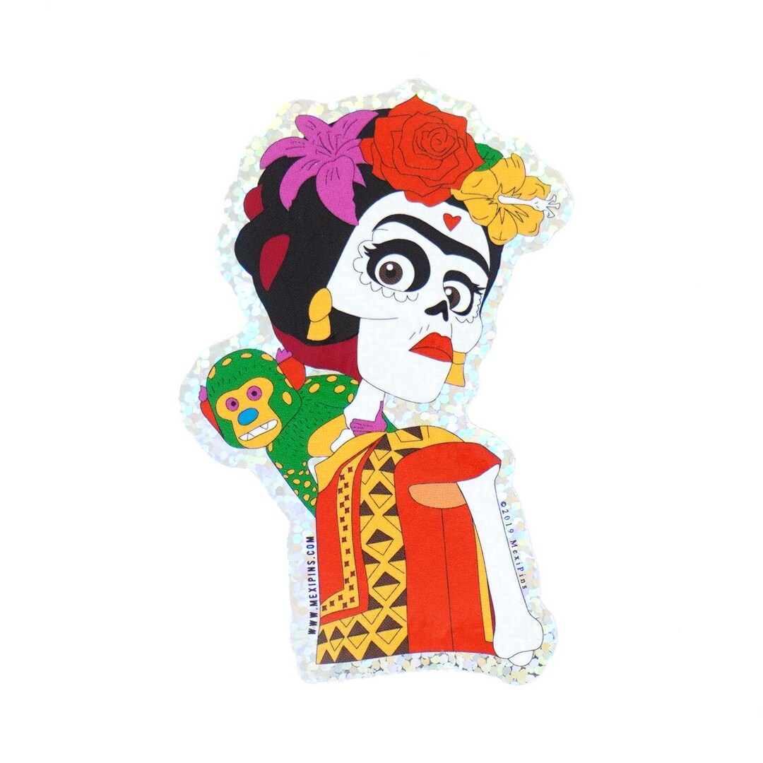 Frida Coco 3" Holographic Sticker, Latino Mexican, La Mujer Kahlo ...