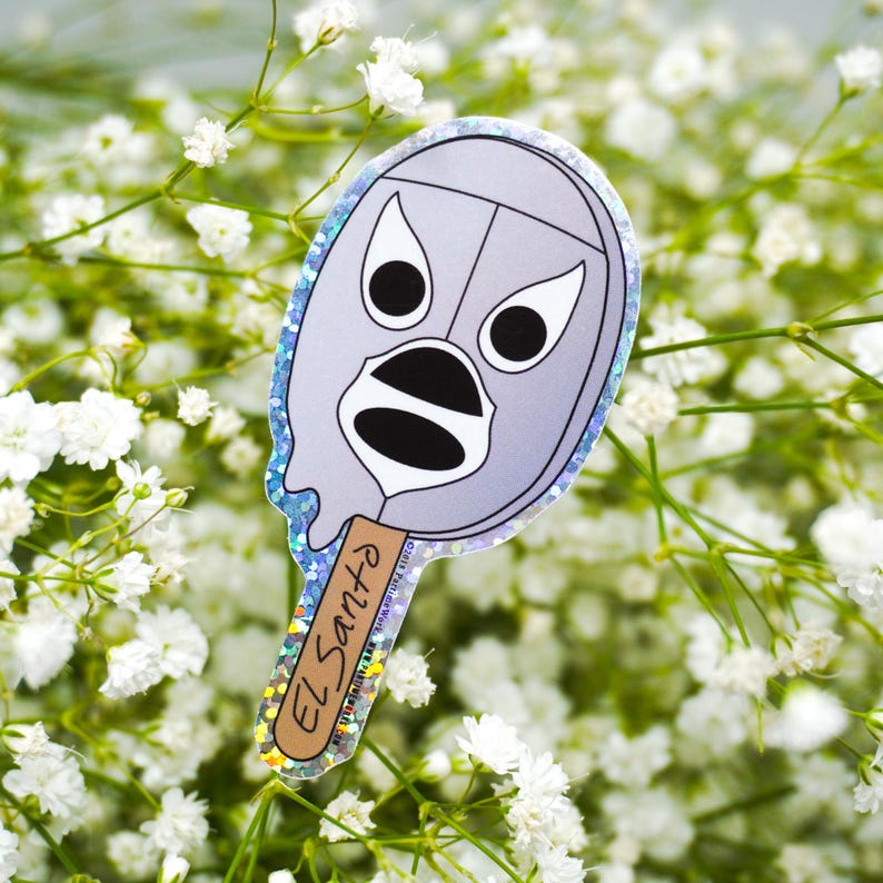 El Santo Paleta De Nieve 3" Holographic Sticker, Mucha Lucha, El Santo ...