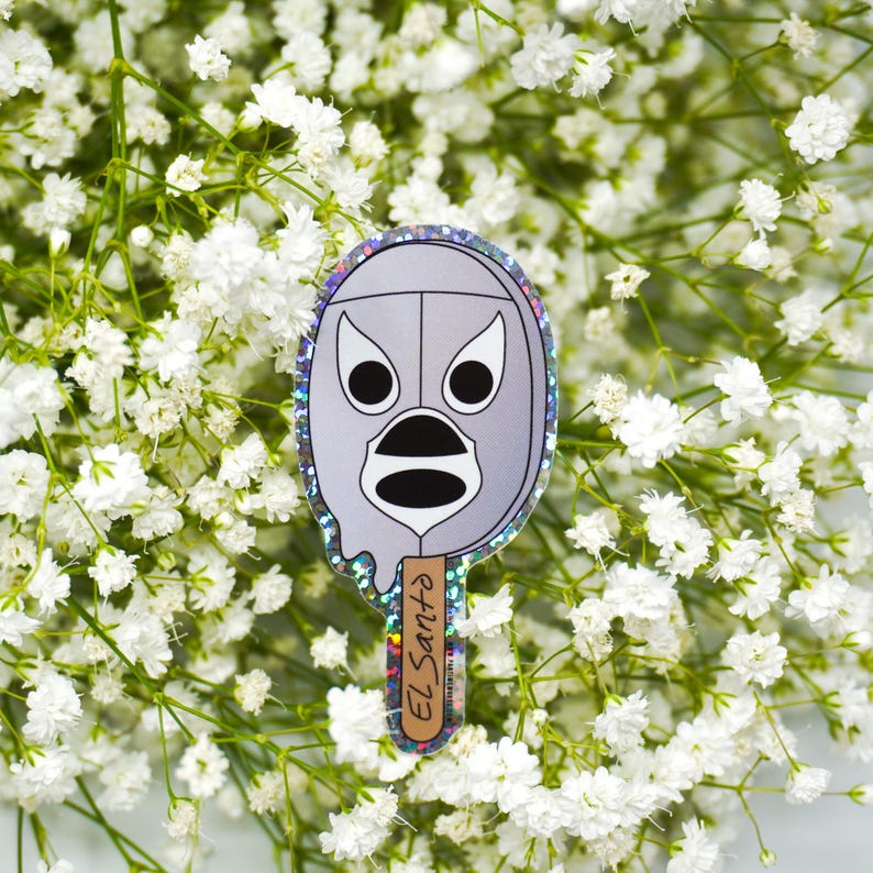 El Santo Paleta De Nieve 3" Holographic Sticker, Mucha Lucha, El Santo ...
