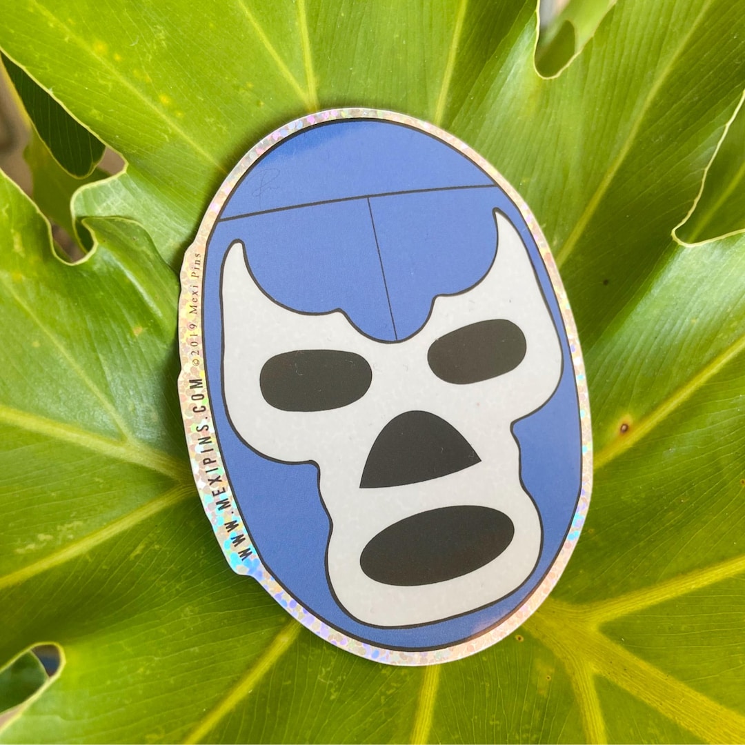 Blue Demon Luchador Mask, 3" Holographic Sticker - Etsy