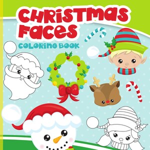 Christmas Faces Printable Coloring Book for Adults and Kids - Etsy