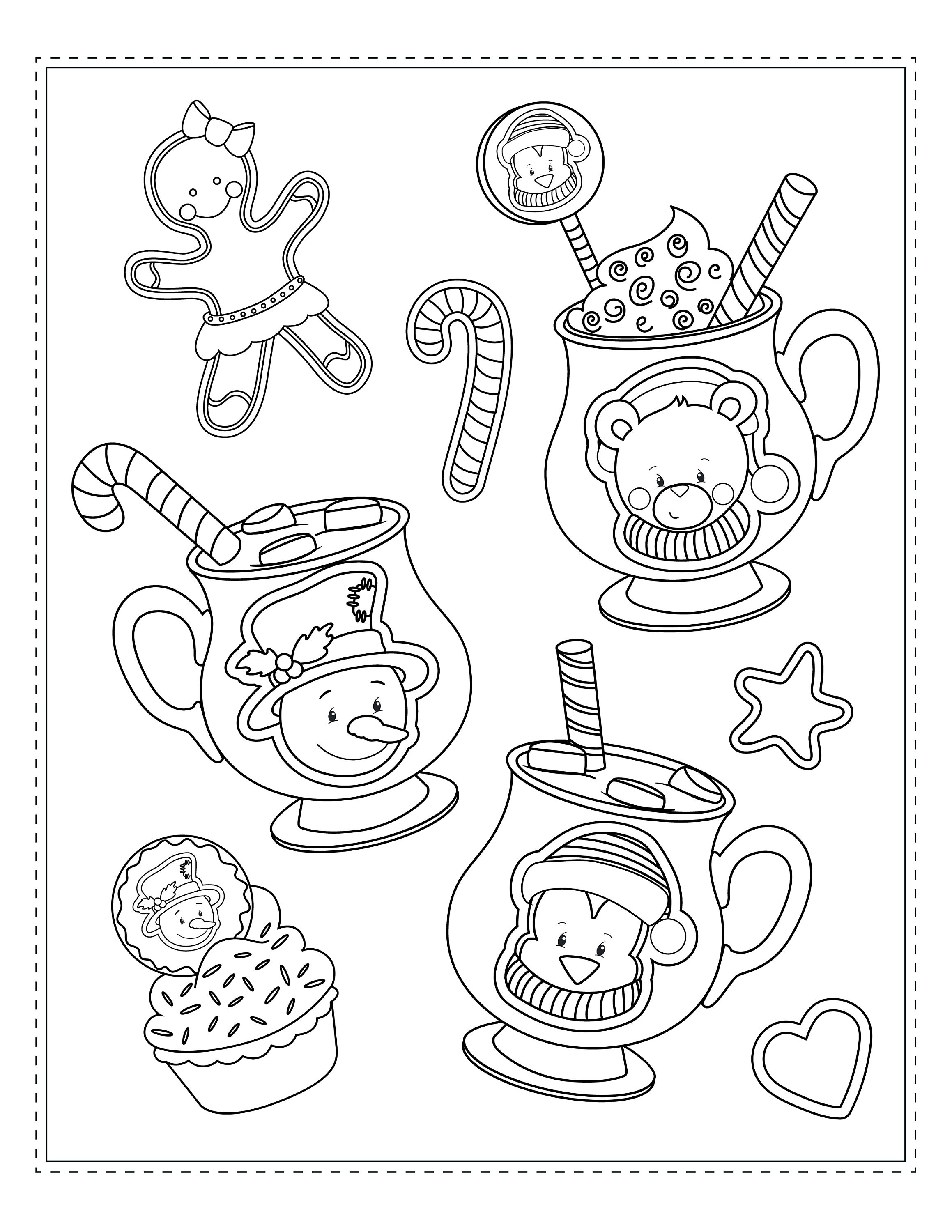 Cocoa and Cookies Coloring Pages - Digital Printable - Fun for Adults ...