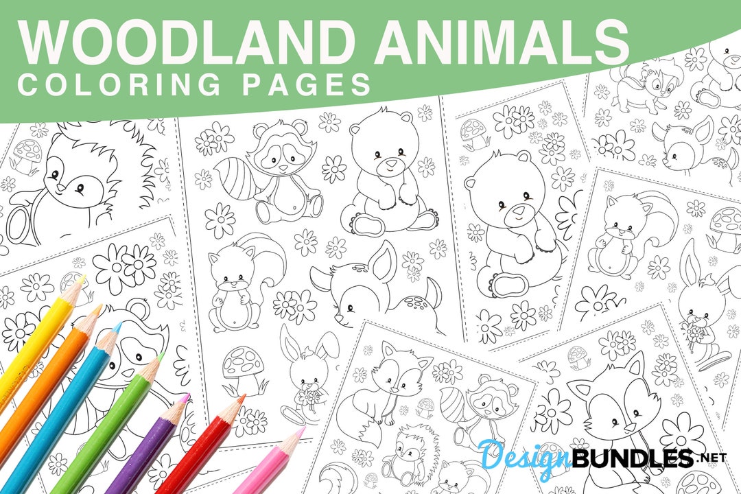 Woodland Animal Coloring Pages - 8 Pages of Fun Activity for the Whole ...