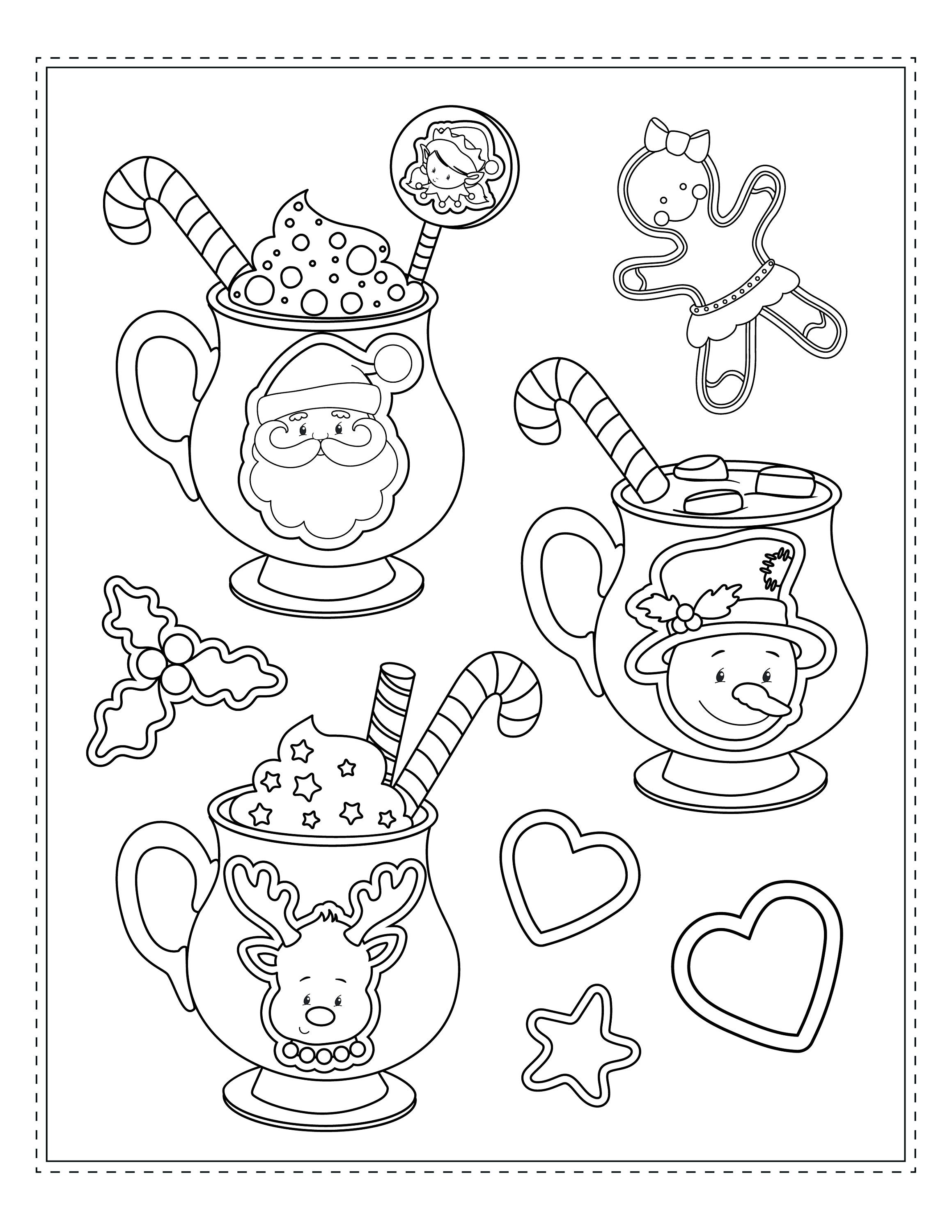 Cocoa and Cookies Coloring Pages - Digital Printable - Fun for Adults ...