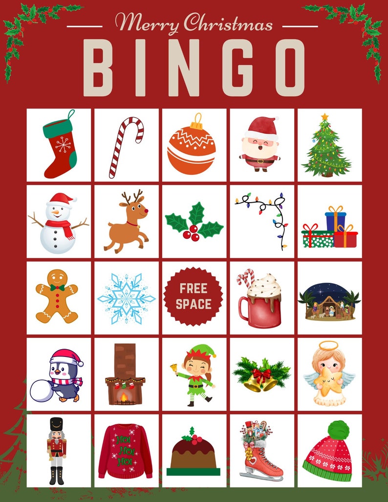 Christmas Bingo Fun, Games, Family, Gamenight, Santa Claus, Reindeer ...