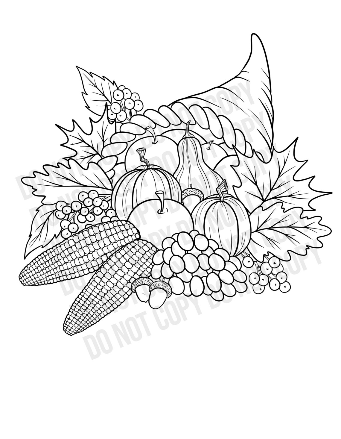 Cornucopia, Printable, Digital Download, Activity, Autumn, Thanksgiving ...