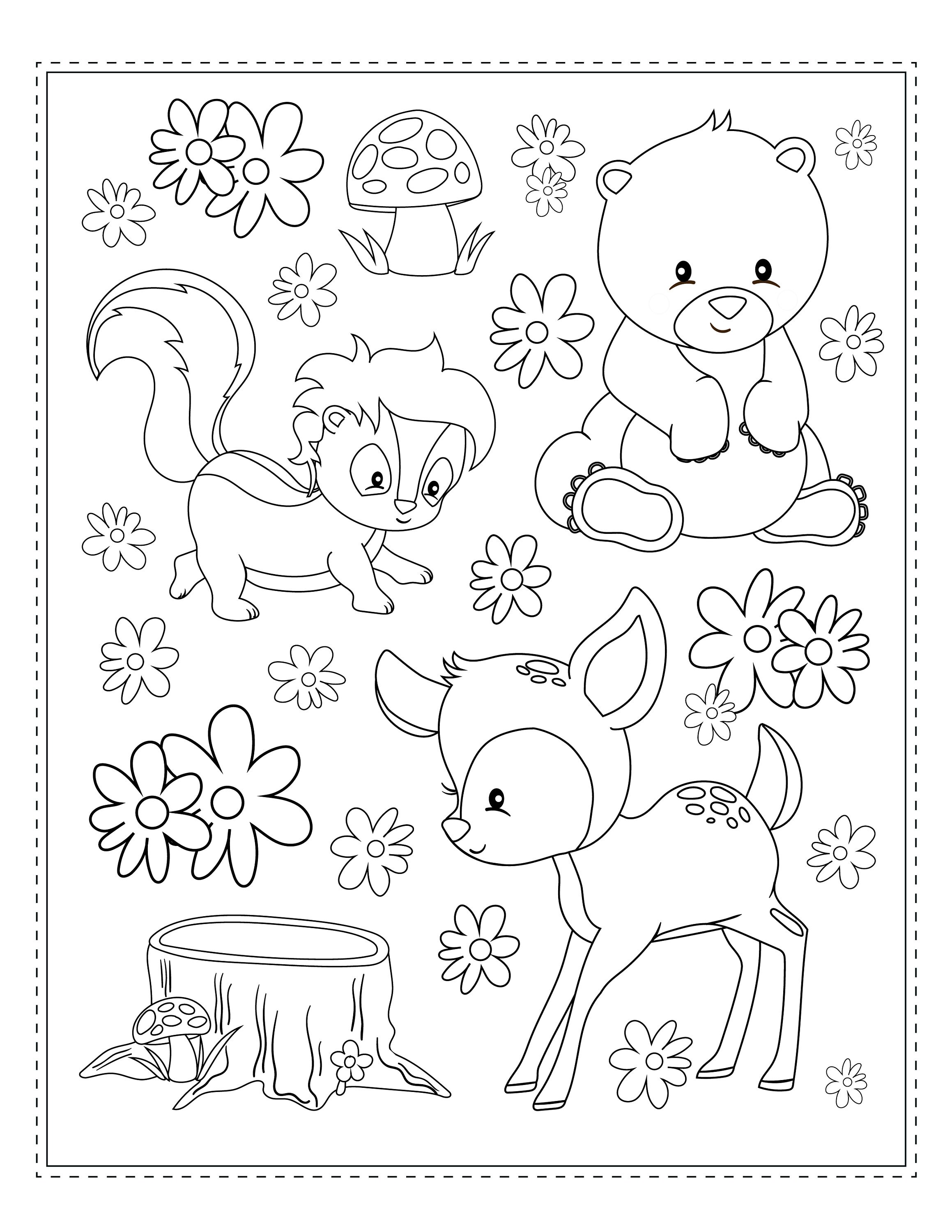 Woodland Animal Coloring Pages - 8 Pages of Fun Activity for the Whole ...