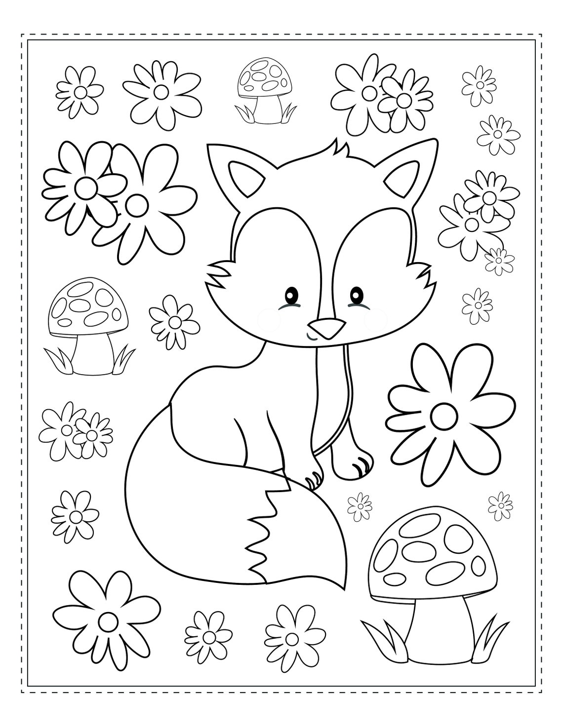 Woodland Animal Coloring Pages 8 Pages of Fun Activity for - Etsy