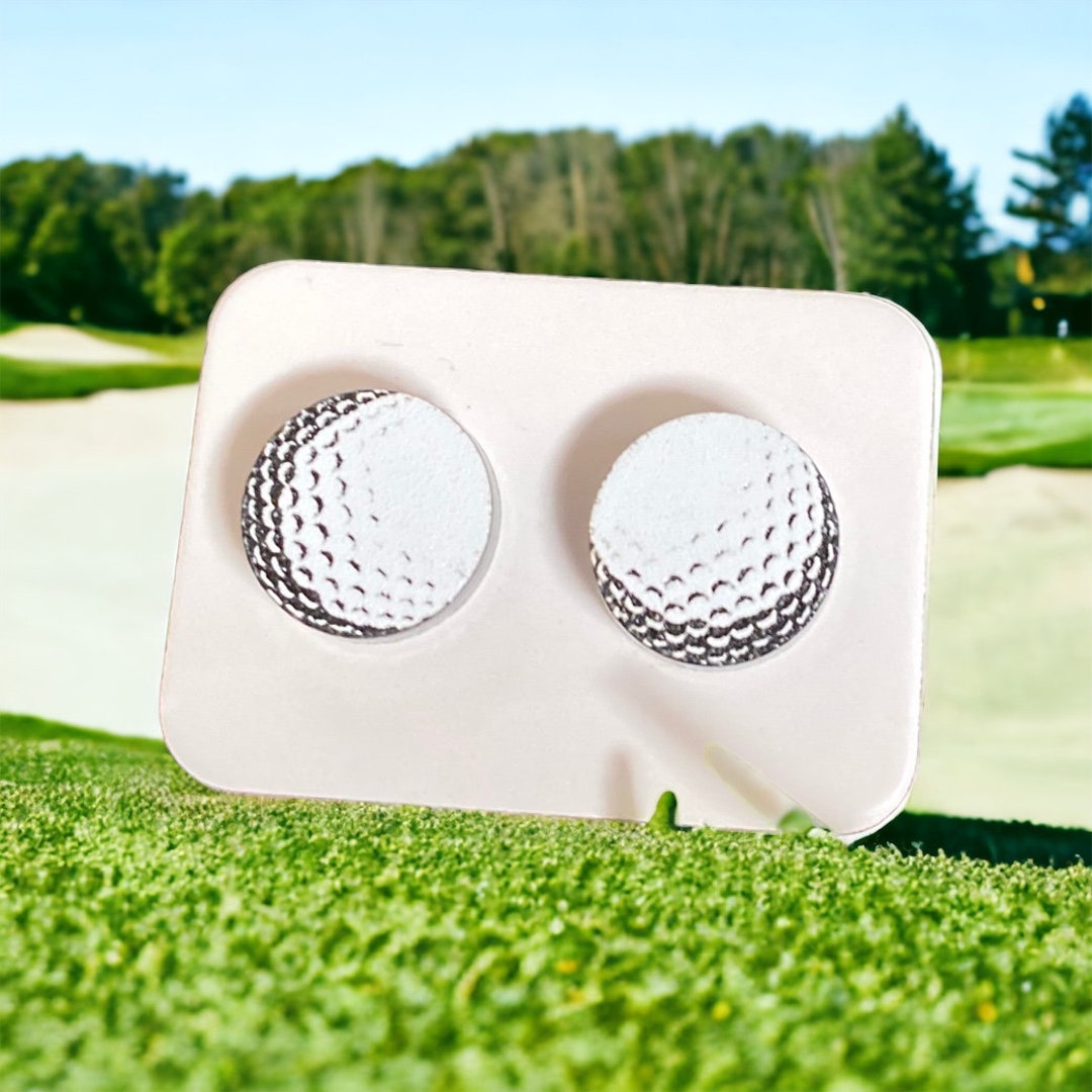 Golf Ball Stud Earrings Golfball Earrings Golfball Gift for - Etsy