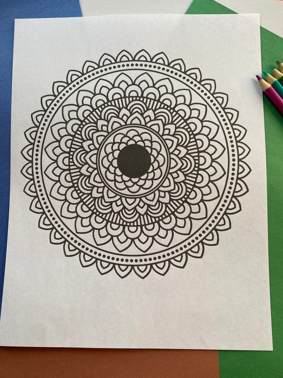 Mandala 2 Fun Coloring Page for Kids and Adults Digital - Etsy