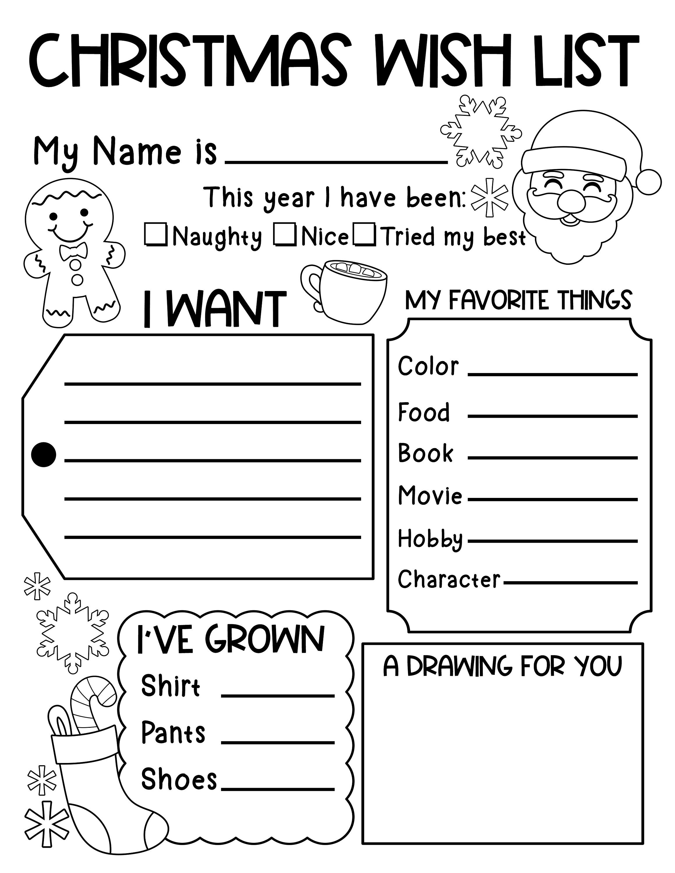 Letter to Santa Christmas Wish List Stockings Presents Gifts Digital ...