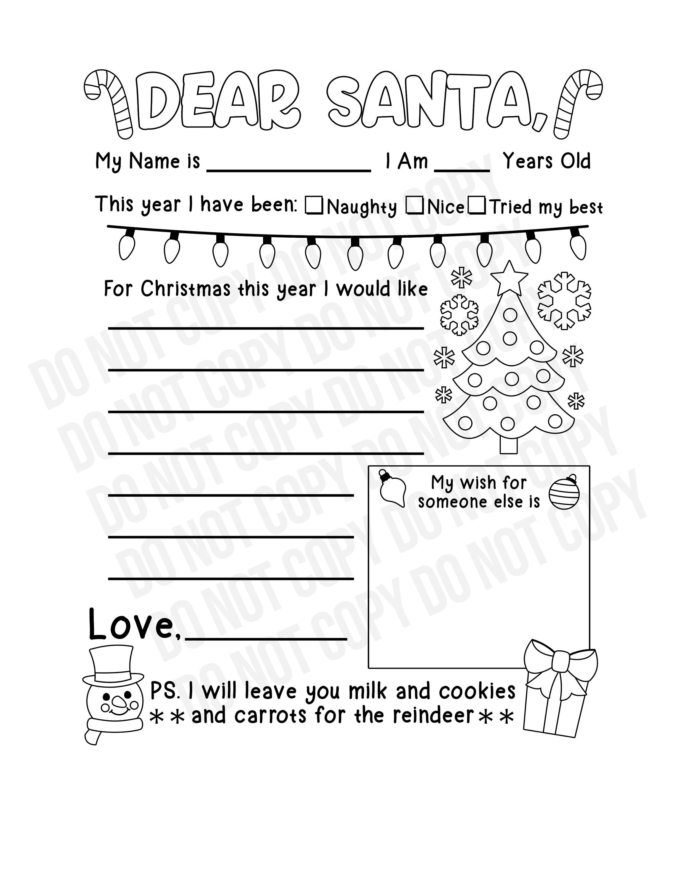 Letter to Santa - Christmas Wish List- Stockings - Presents - Gifts ...