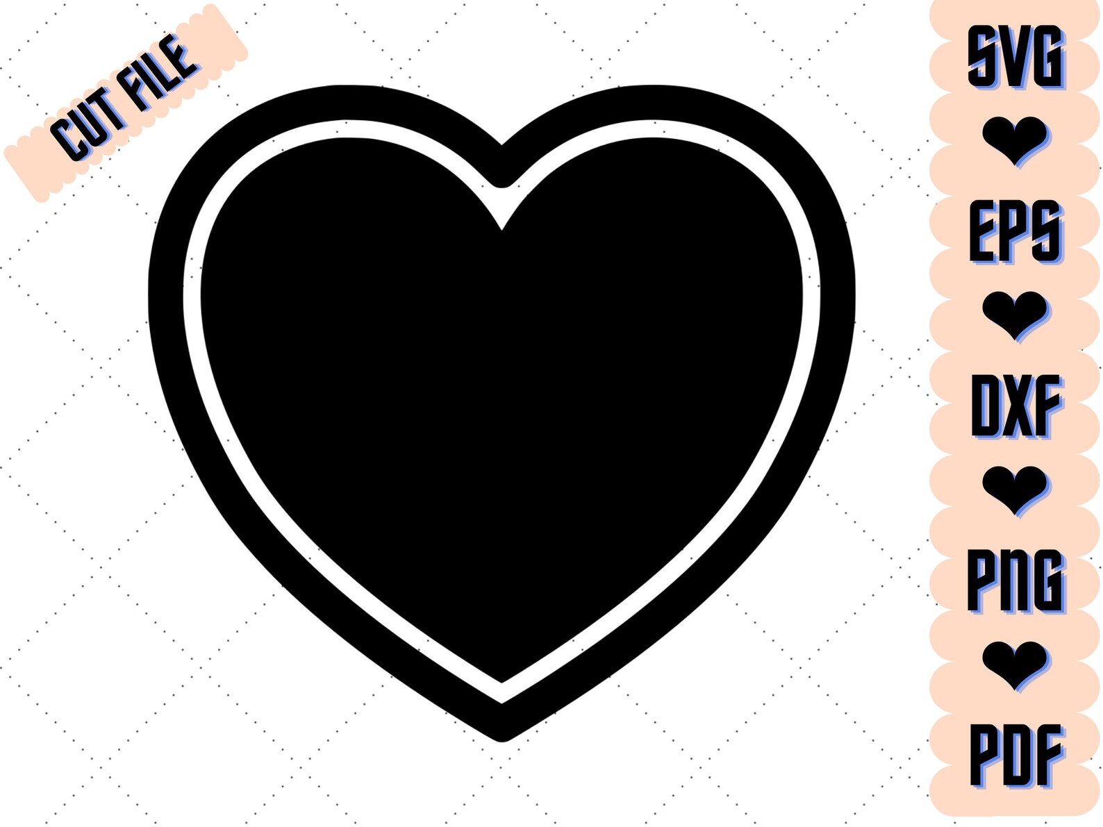 Heart Outline Svg Heart Svg Basic Heart Svg Valentine's - Etsy