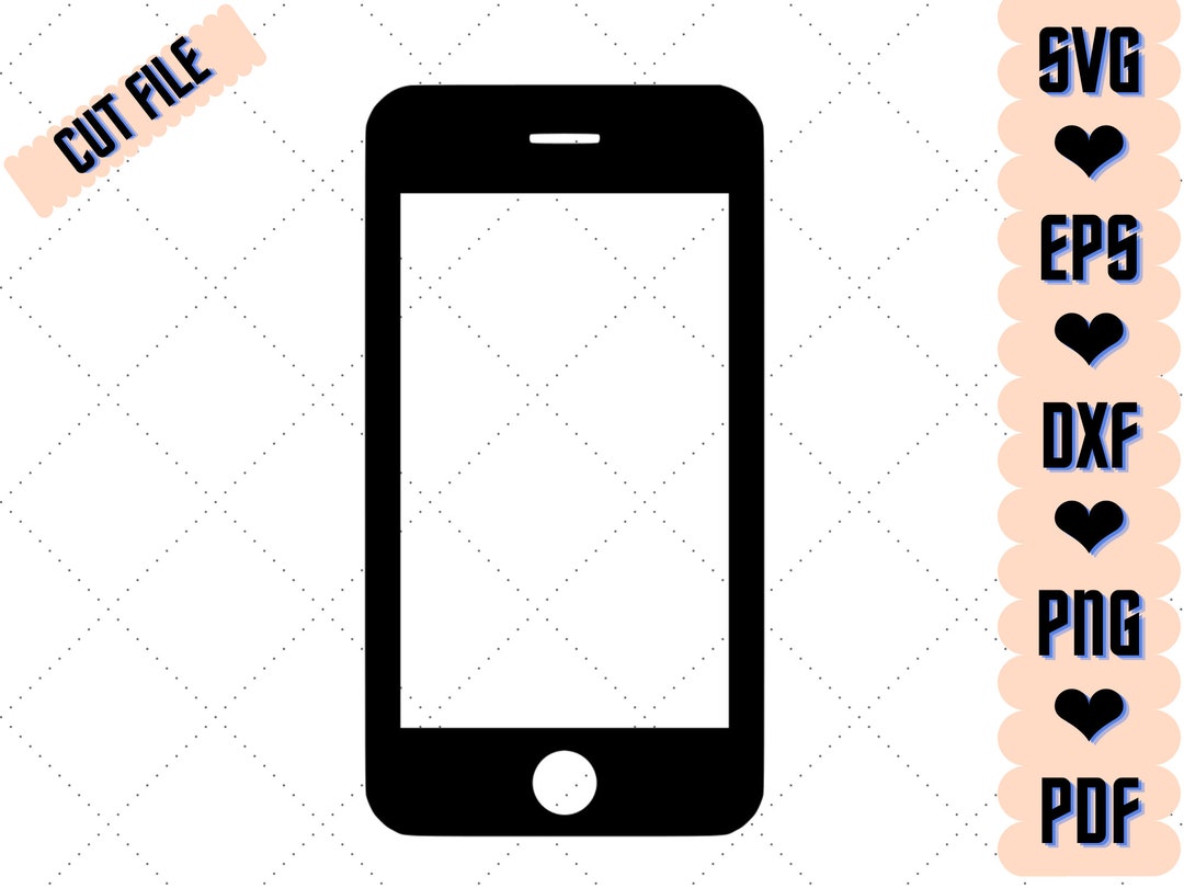 Mobile Tablet Smartphone iPhone Phone Outline Clipart Digital Download ...