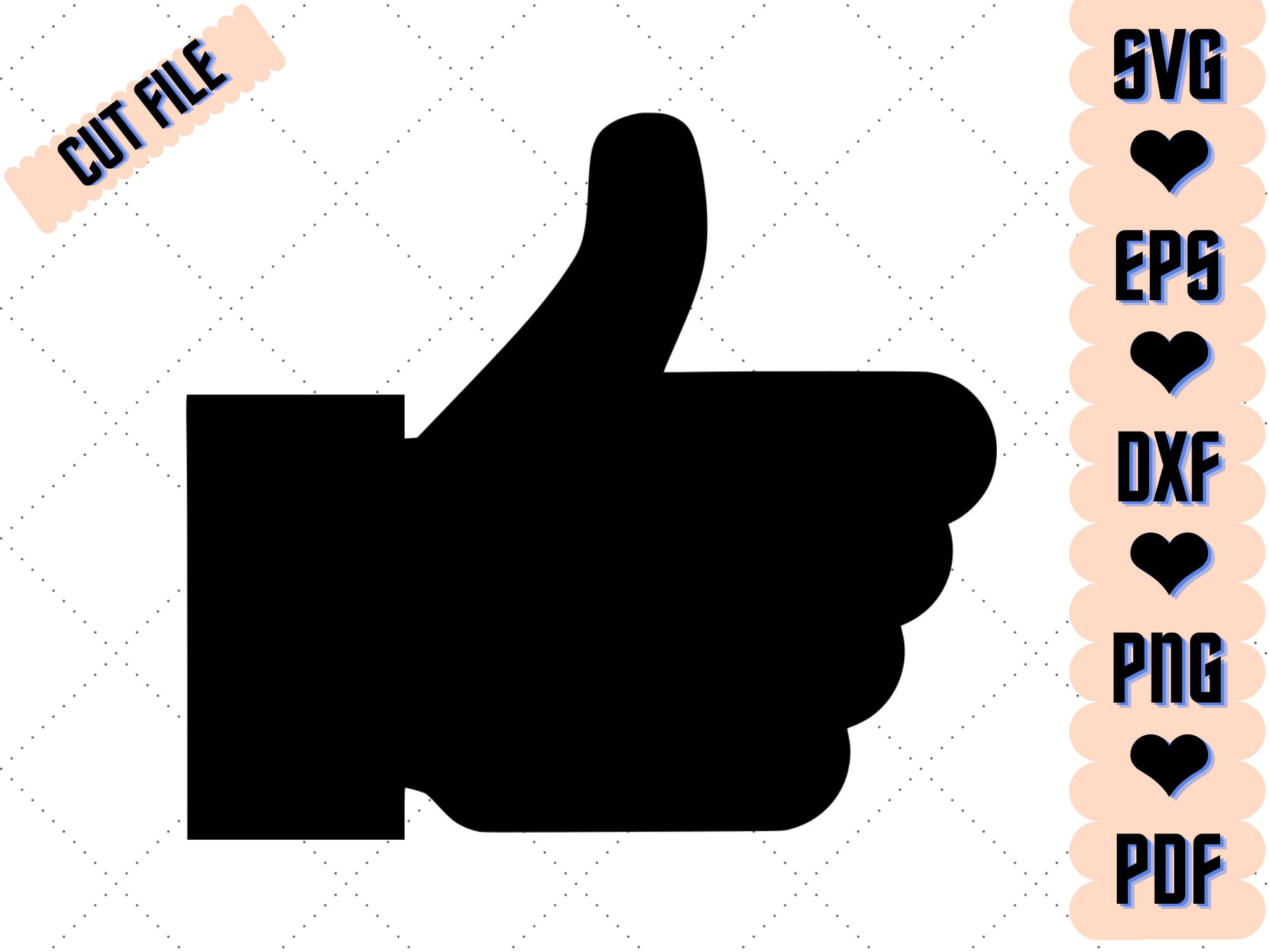 THUMBS UP Svg Files Pdf Eps Dxf Png Svg Digital - Etsy Australia