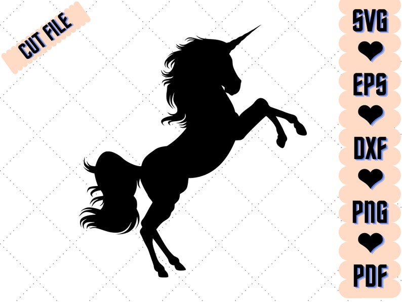 Unicorn Svg Dxf Eps Pdf Png Cdr Vector Files for - Etsy