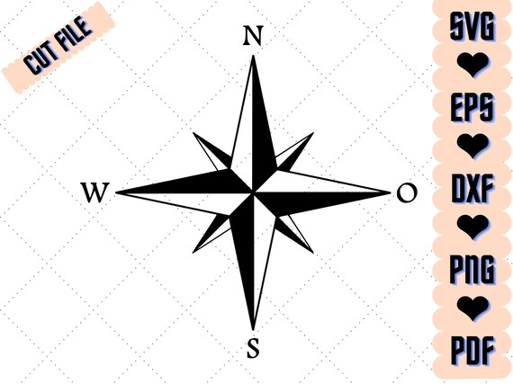 Compass Rose Nautical Compass Compass Star Svg Png Pdf | Etsy