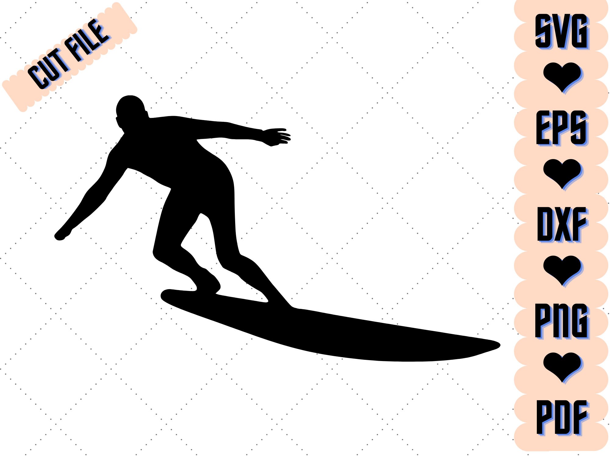 Surf Aquatic Sport Svg Eps Png Dxf Athlete Extreme Vector | Etsy