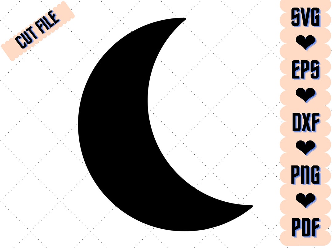 Crescent Moon SVG Files | Moon Cut Files | Moon Vector Files | Half ...