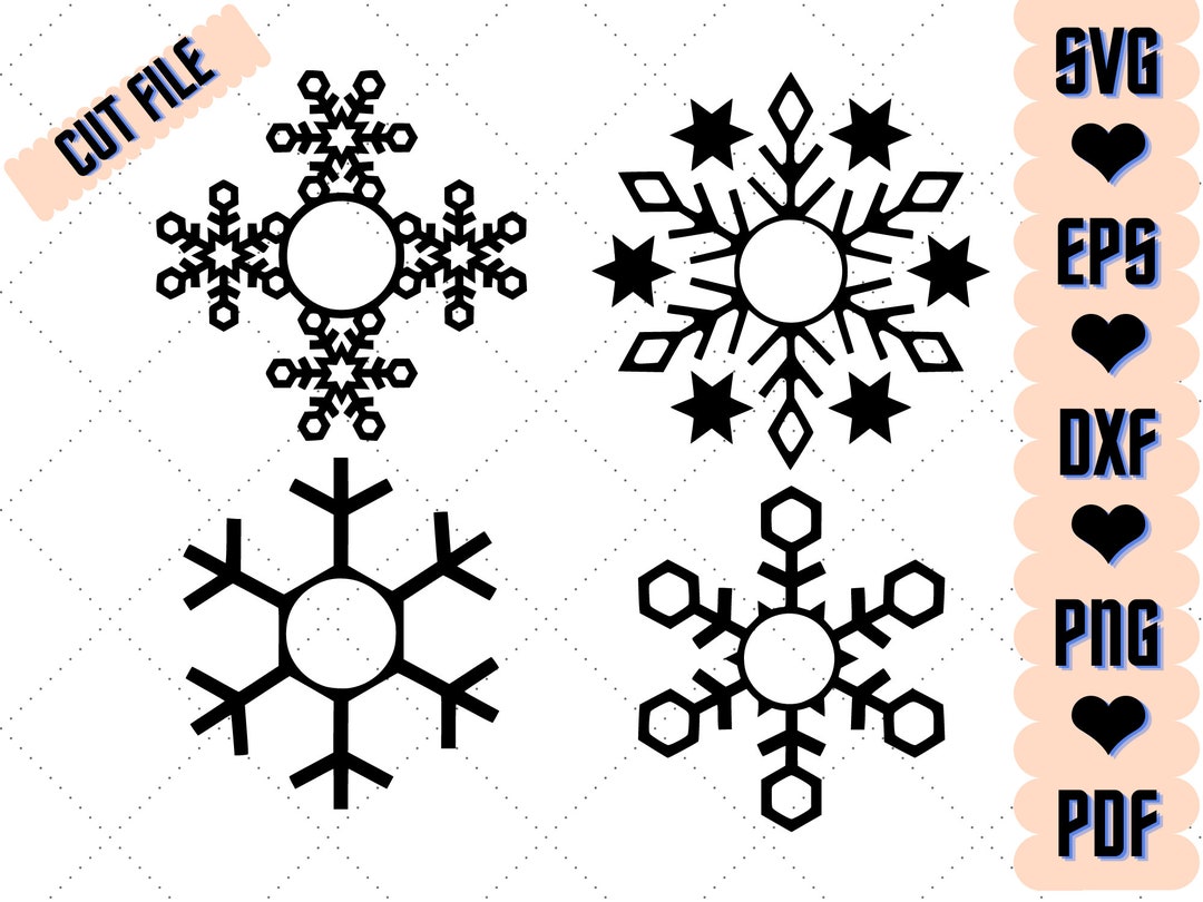 Flocon de neige Svg, Flake Winter svg, Svg de Noël, Svg dhiver, Svg ...