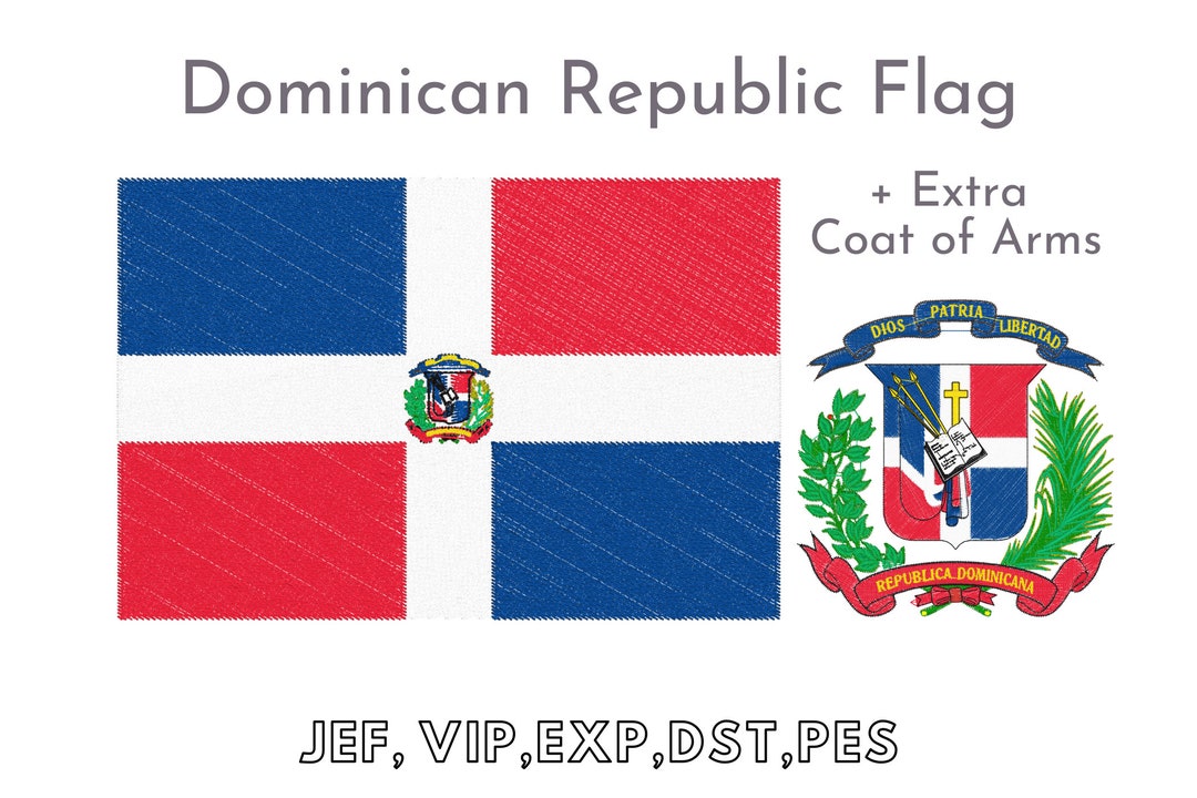 Dominical Republic Flag, Machine Embroidery Files, Instant Download - Etsy
