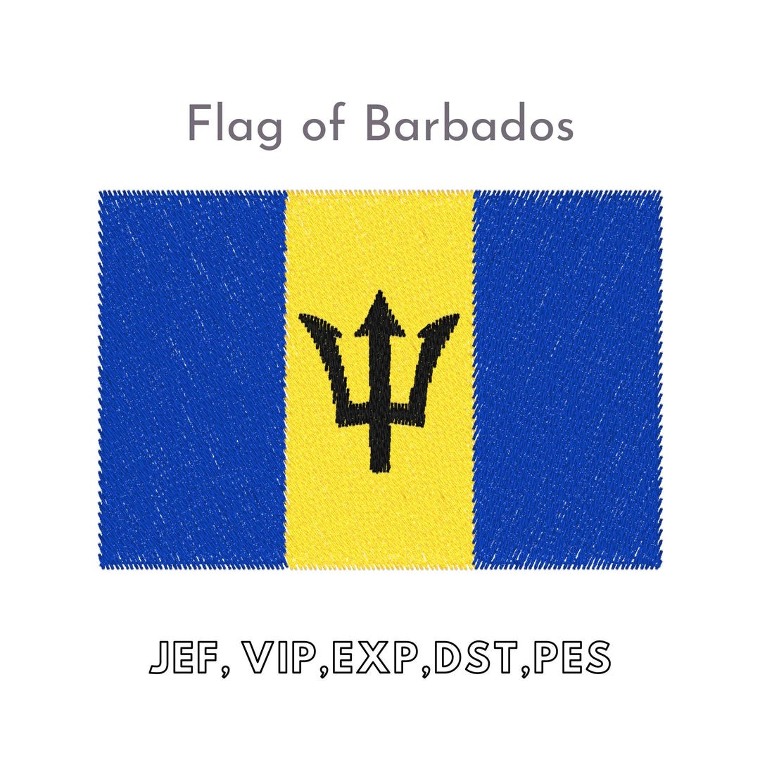 Flag of Barbados, Machine Embroidery Files, Instant Download - Etsy