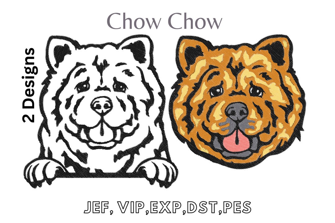 Chow Chow, Embroidery Design, Easy Machine Embroidery, Digital File - Etsy