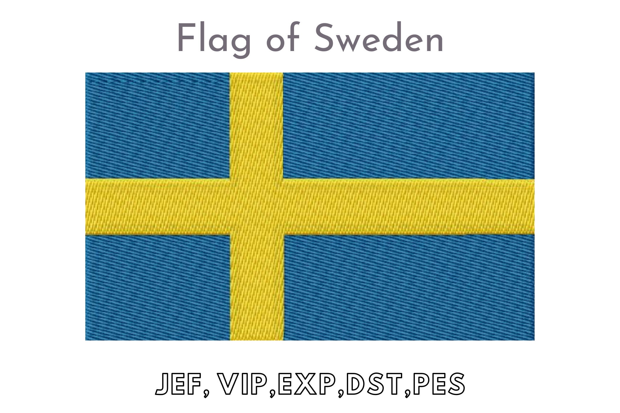 Swedish Flag, Sweden, Machine Embroidery Files, Instant Download - Etsy