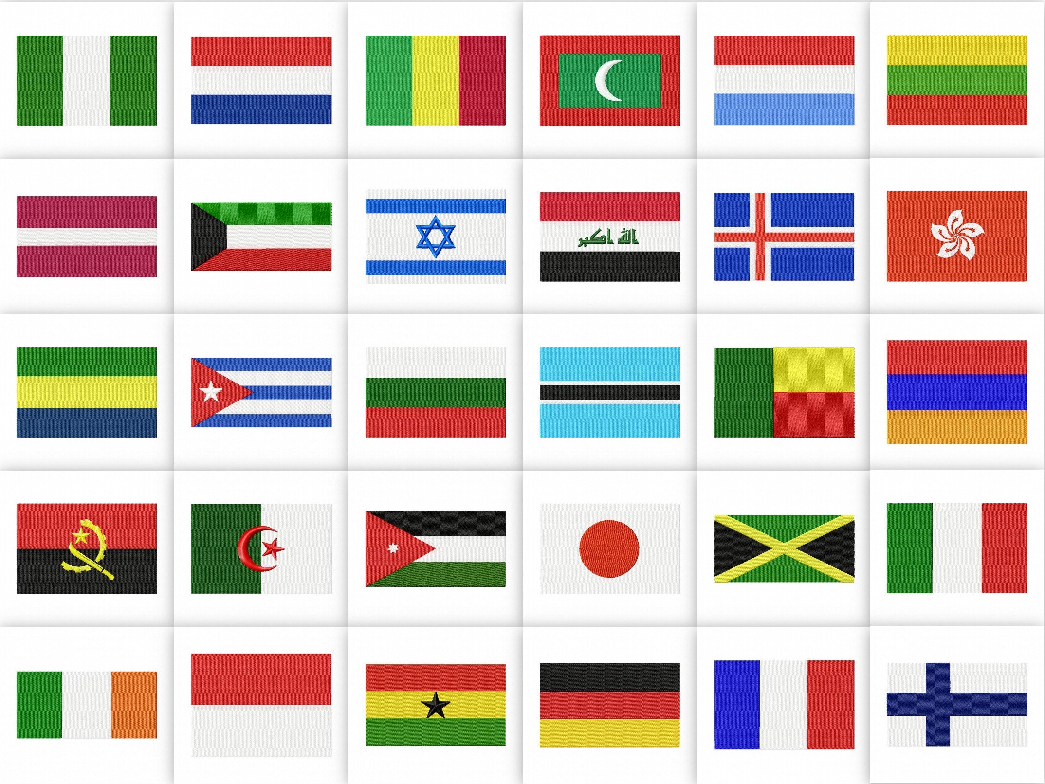 World Flags Designs 100 Countries Machine Embroidery Files - Etsy
