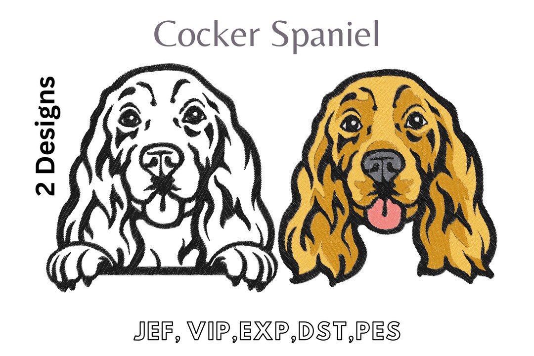 Cocker Spaniel, Embroidery Design, Easy Machine Embroidery, Digital ...