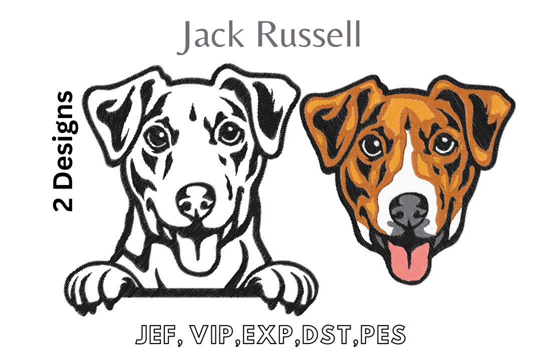 Jack Russell Dog Breed, Embroidery Design, Easy Machine Embroidery ...