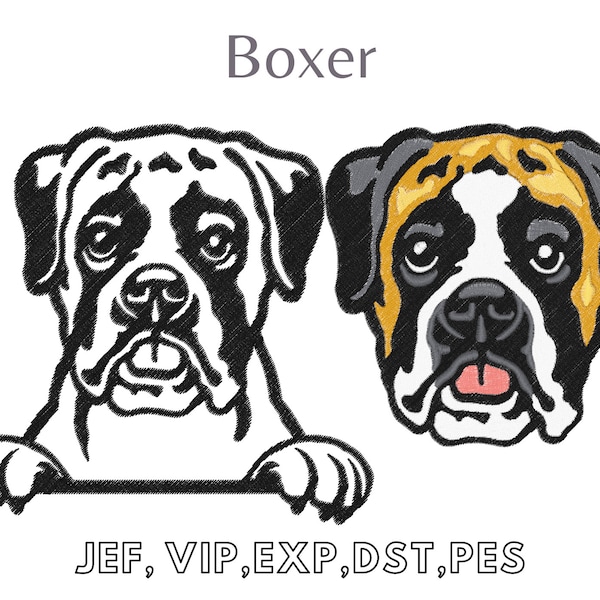 Boxer Dog Embroidery - Etsy