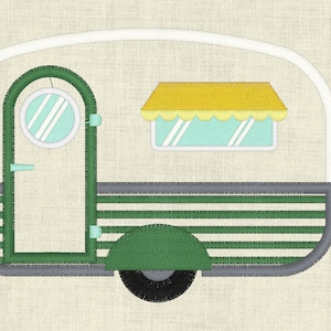 Caravan Easy Machine Embroidery Design, Stitched and Applique, Instant ...