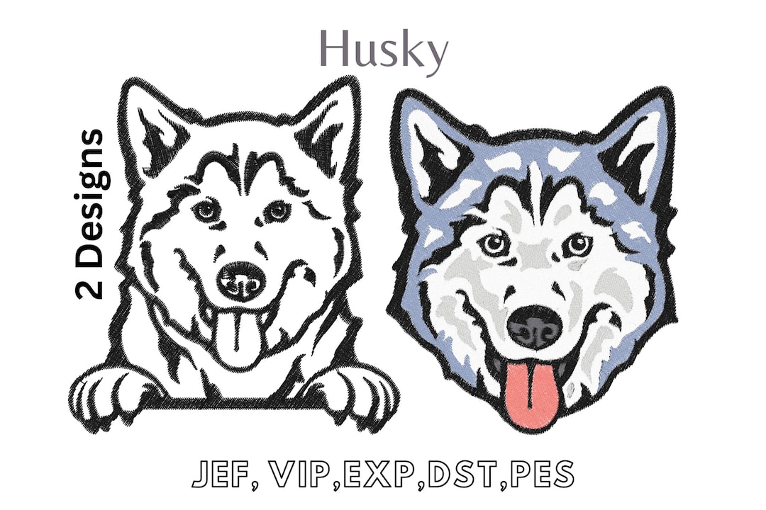 Husky Dog Breed, Embroidery Design, Easy Machine Embroidery, Digital ...