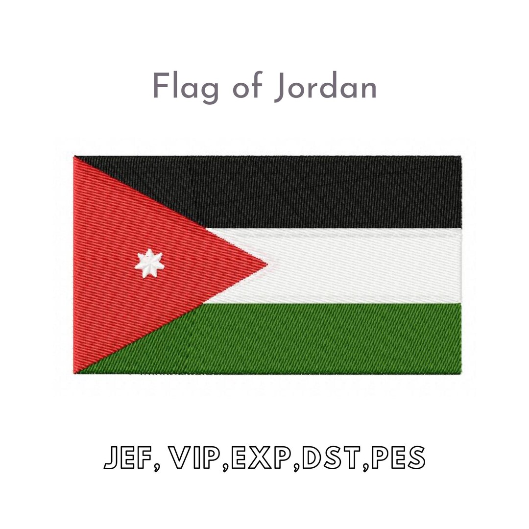 Flag of Jordan, Machine Embroidery Files, Instant Download - Etsy