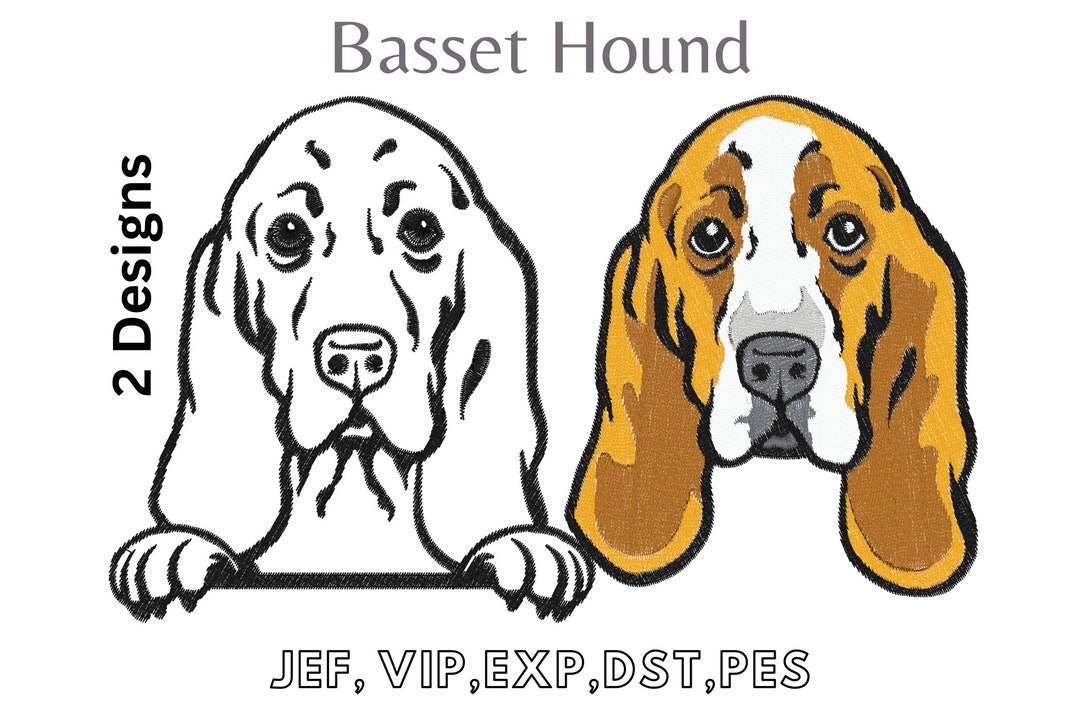 Basset Hound Dog, Easy Machine Embroidery, Digital File - Etsy