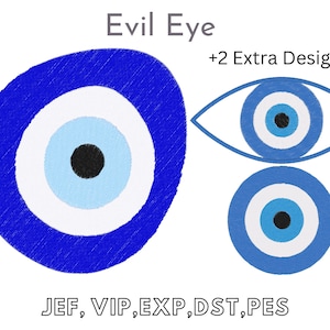 Evil Eye Embroidery Design, Machine Embroidery File, Instant Download ...