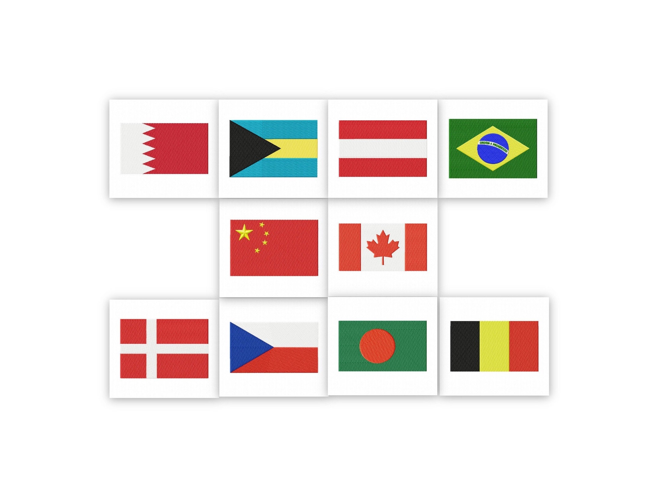 World Flags Designs - 100 Countries, Machine Embroidery Files, Instant ...