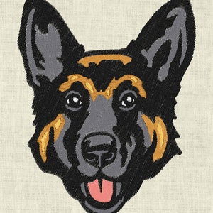 German Shepherd, Embroidery Design, Easy Machine Embroidery, Digital ...