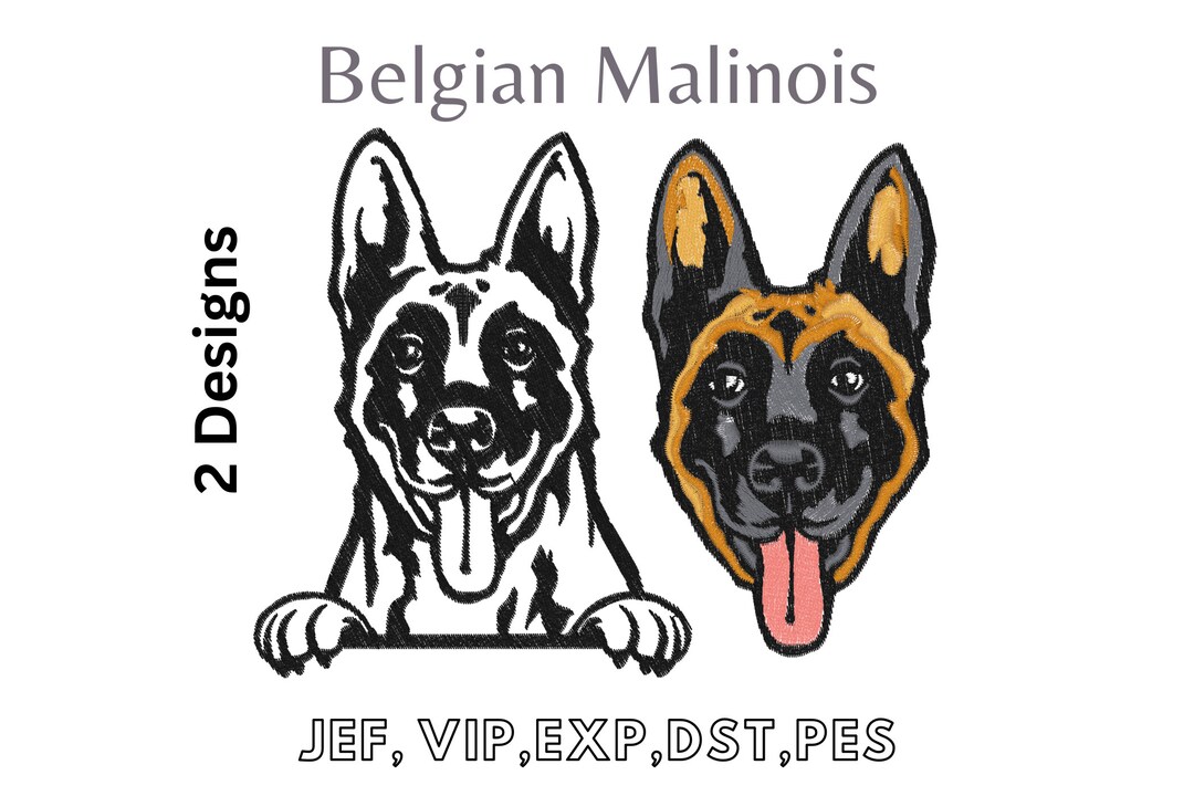 Belgian Malinois, Easy Machine Embroidery, Digital File - Etsy