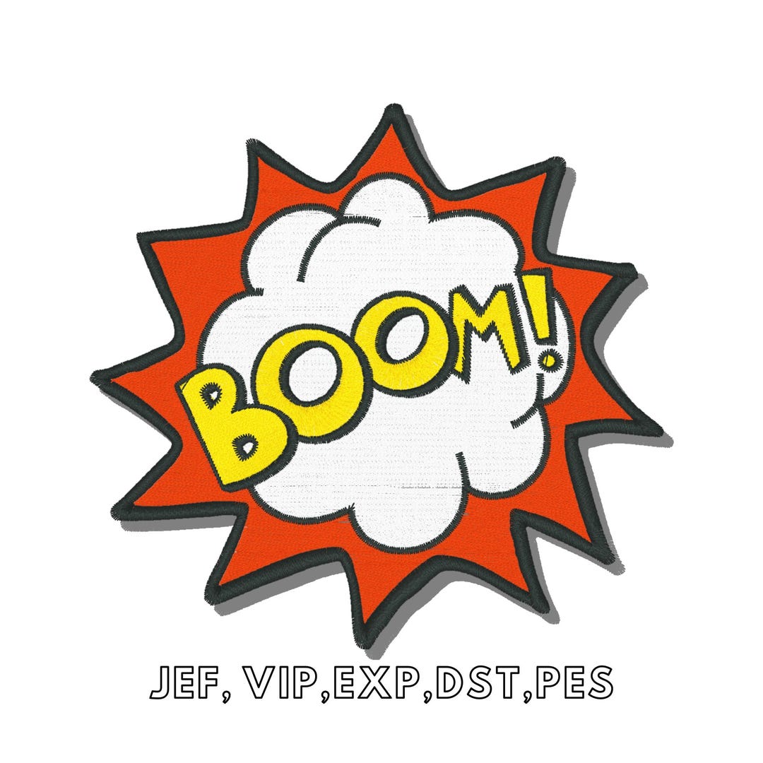 Pop Art "boom" Embroidery Design Patch, Easy Machine Embroidery ...