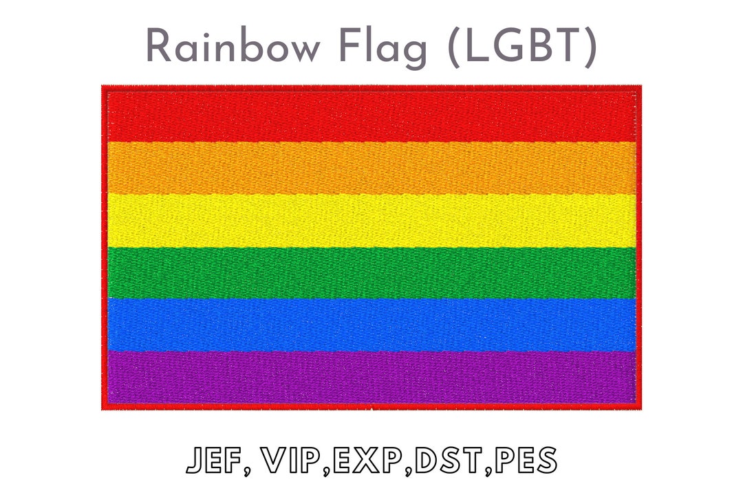 Pride Rainbow Flag (LGBT), Machine Embroidery File, Instant Download - Etsy