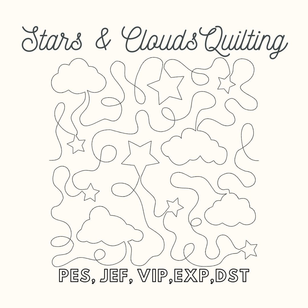 Stars and Clouds Quilting Embroidery Design, Easy Machine Embroidery ...