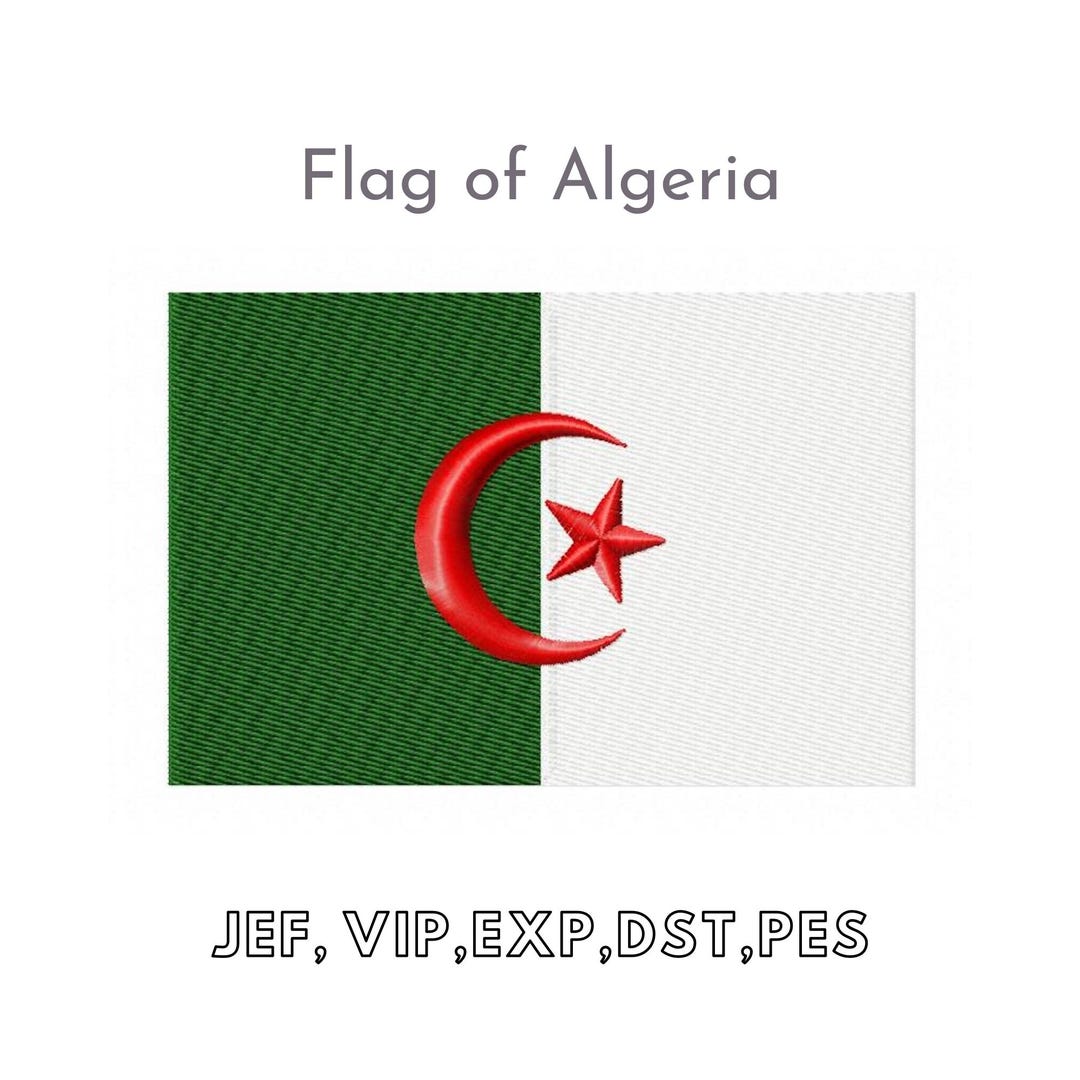 Flag of Algeria, Machine Embroidery Files, Instant Download - Etsy