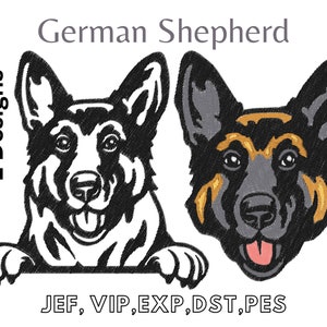German Shepherd, Embroidery Design, Easy Machine Embroidery, Digital ...