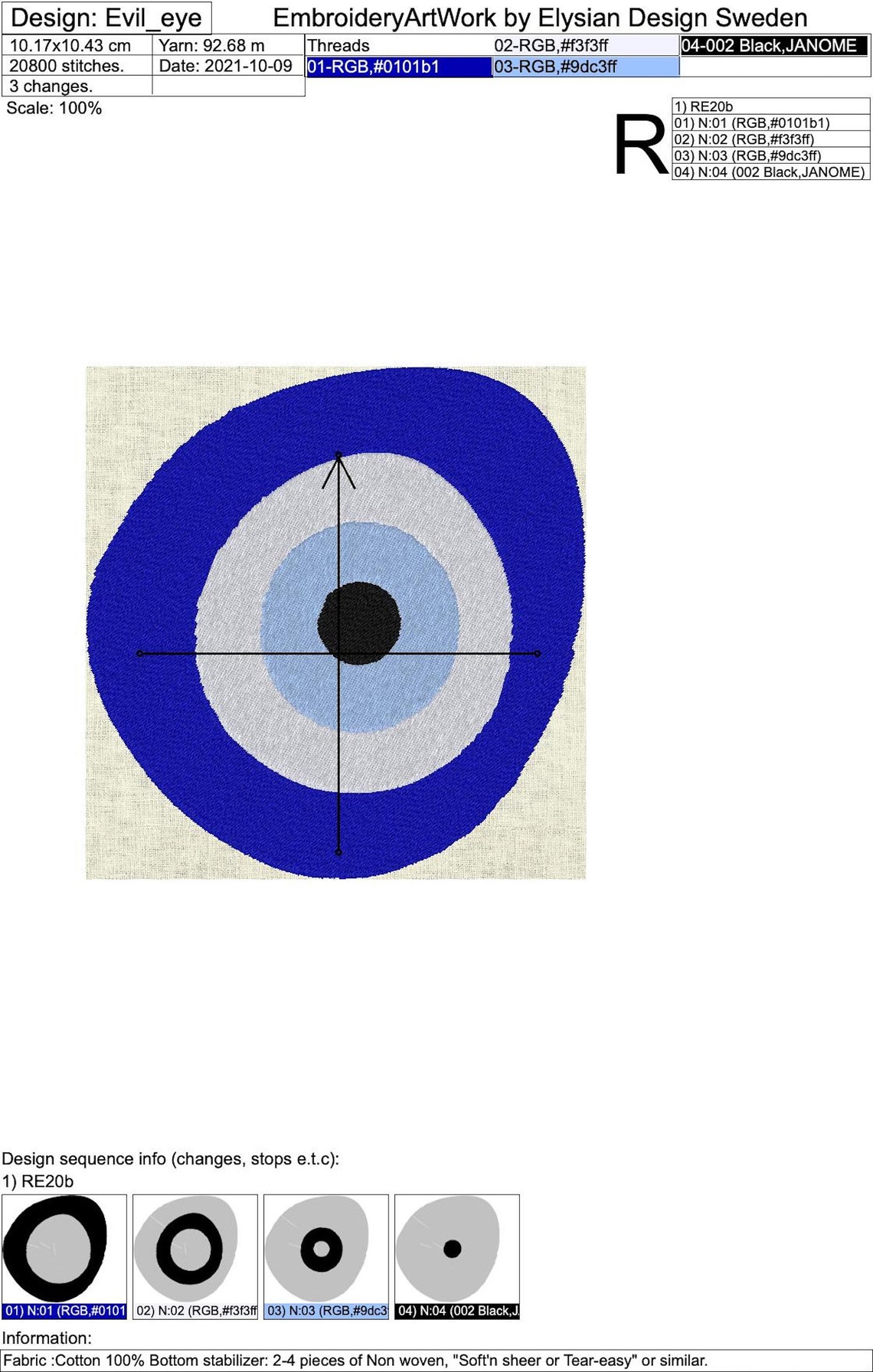 Evil Eye Embroidery Design Machine Embroidery File Instant | Etsy