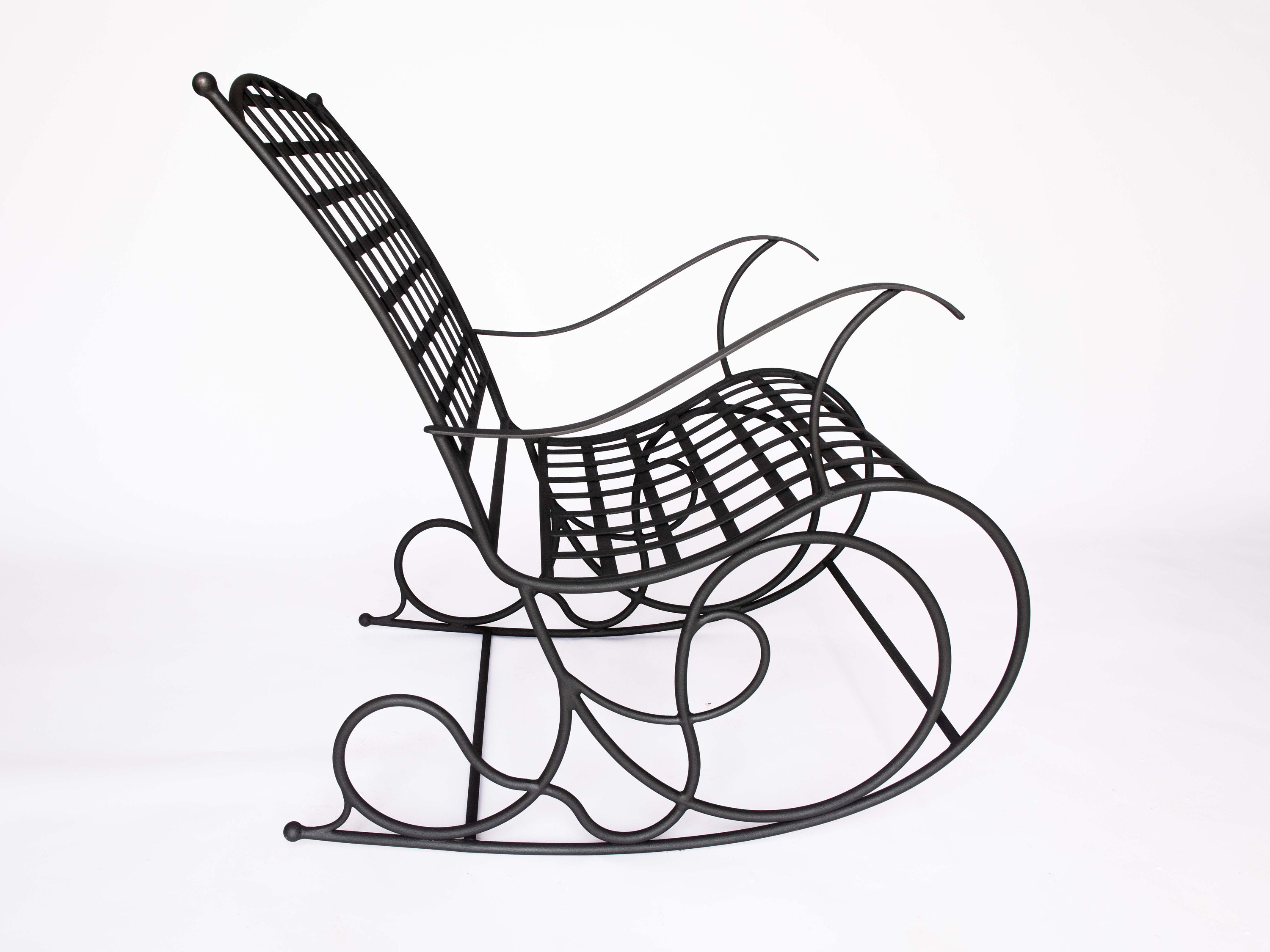 Custom Handmade Iron Rocking Chair - Vintage Garden Patio Furniture for ...