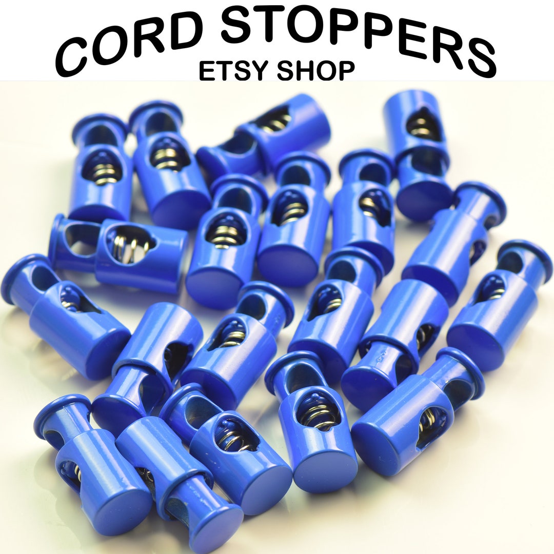 BLUE Metal Classic Cord Stoppers Lace Locks for Shoelaces Laces Strings ...
